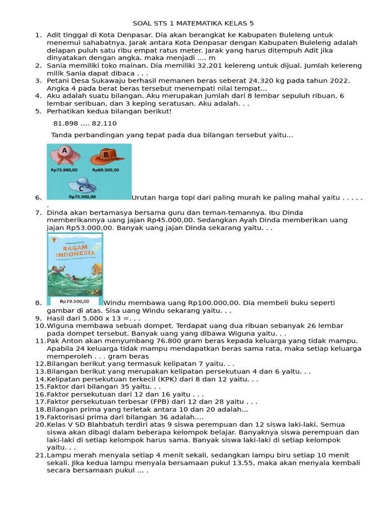 Sts 1 Kls 5 MTK | PDF | Seni