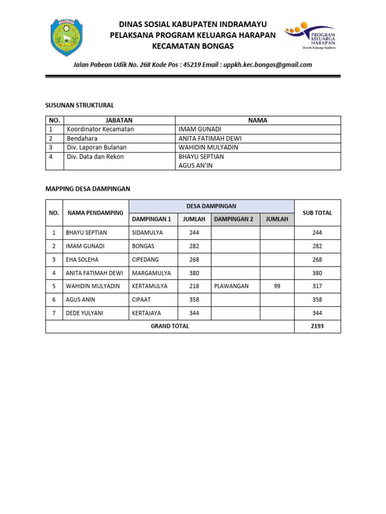 Struktur Jabatan PDP Bongas | PDF