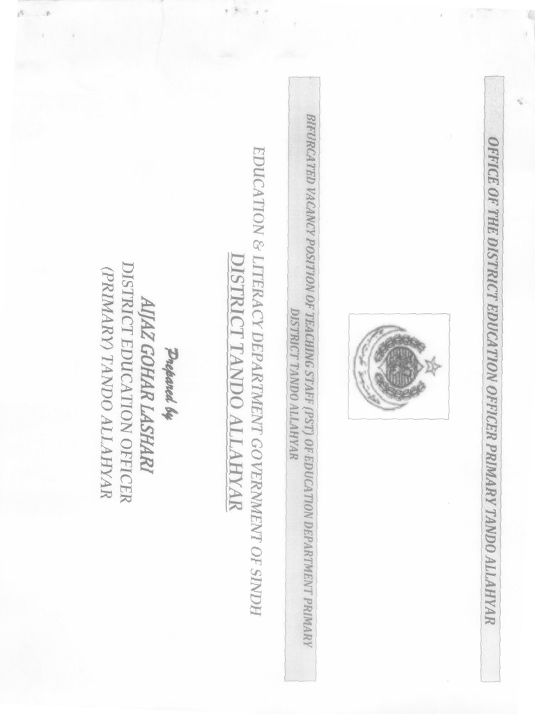 PRI District Tando Allahyar (PST) | PDF
