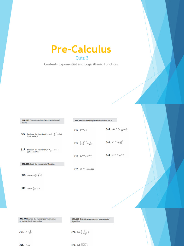 TAS Pre-Calculus Quiz 3 | PDF