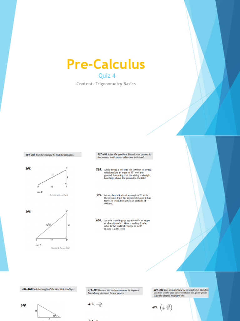 TAS Pre-Calculus Quiz 5 | PDF