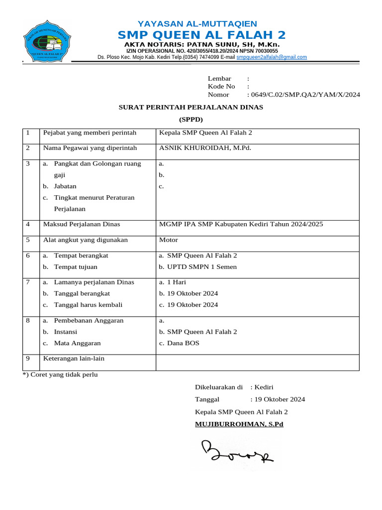 0649 SPPD Bu Asnik | PDF