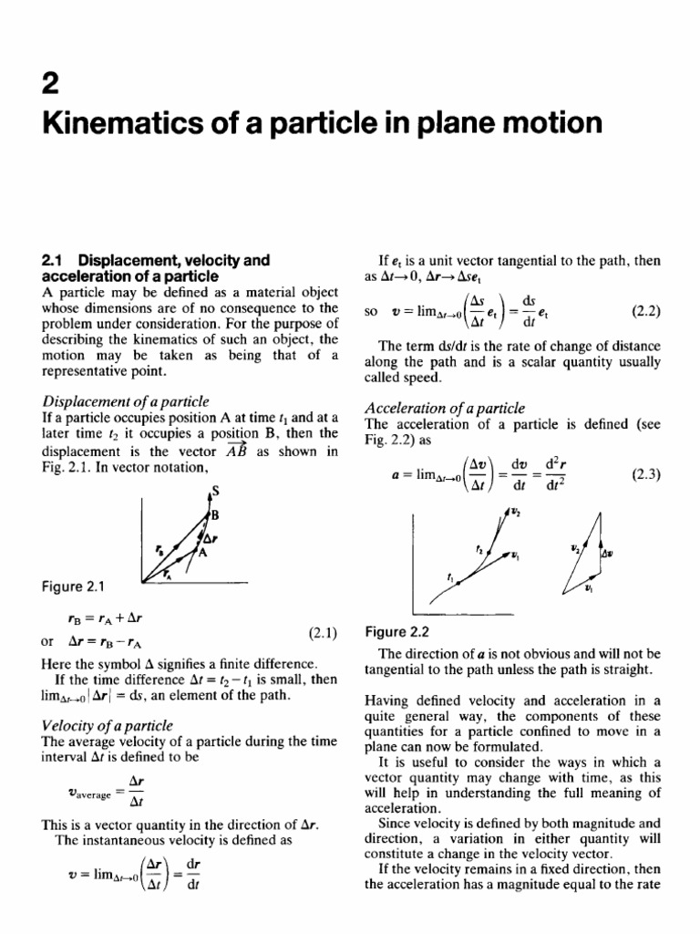 02 - Kinematics of A Particle in Plane Motion | PDF | Acceleration | Kinematics