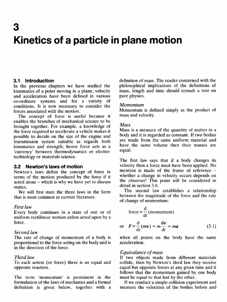 Particle Motion & Newton's Laws | PDF | Force | Momentum