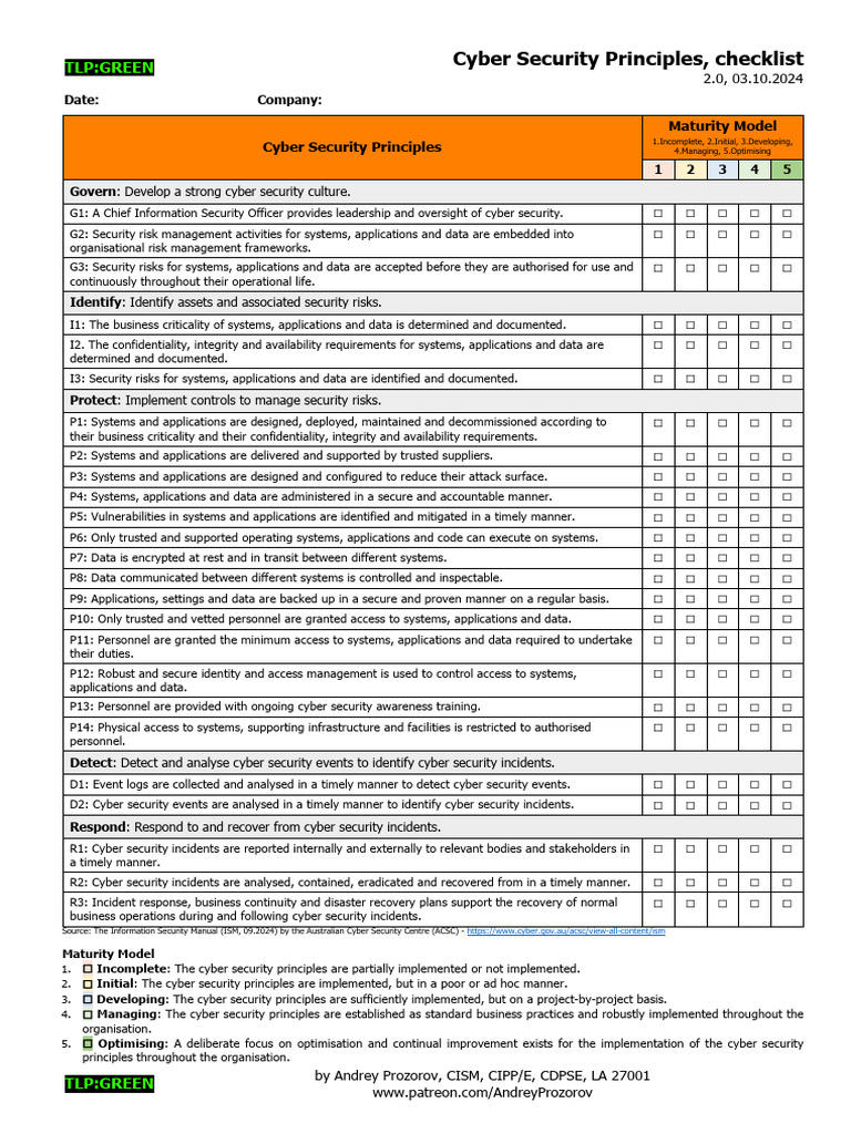 Cyber Security Principles, Checklist | PDF | Security | Computer Security