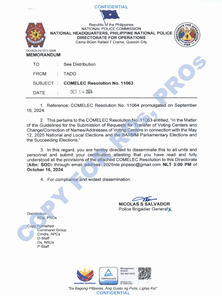 Comelec Resolution No. 11063 | PDF