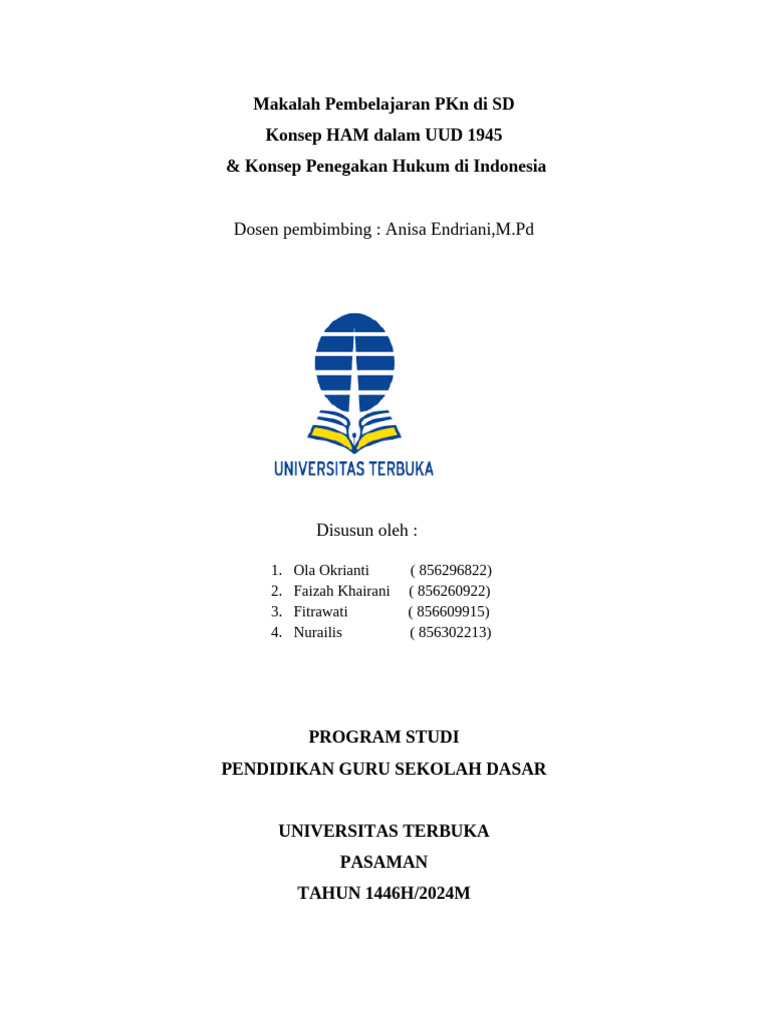 Cover Makalah PKN | PDF | Sains & Matematika | Agama & Spiritualitas