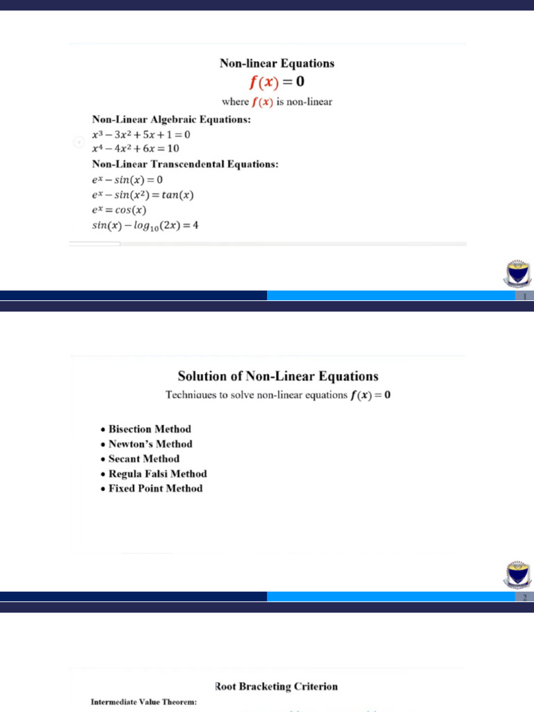 Lecture 03 Bisection Method 23 | PDF | Numerical Analysis | Mathematical Logic