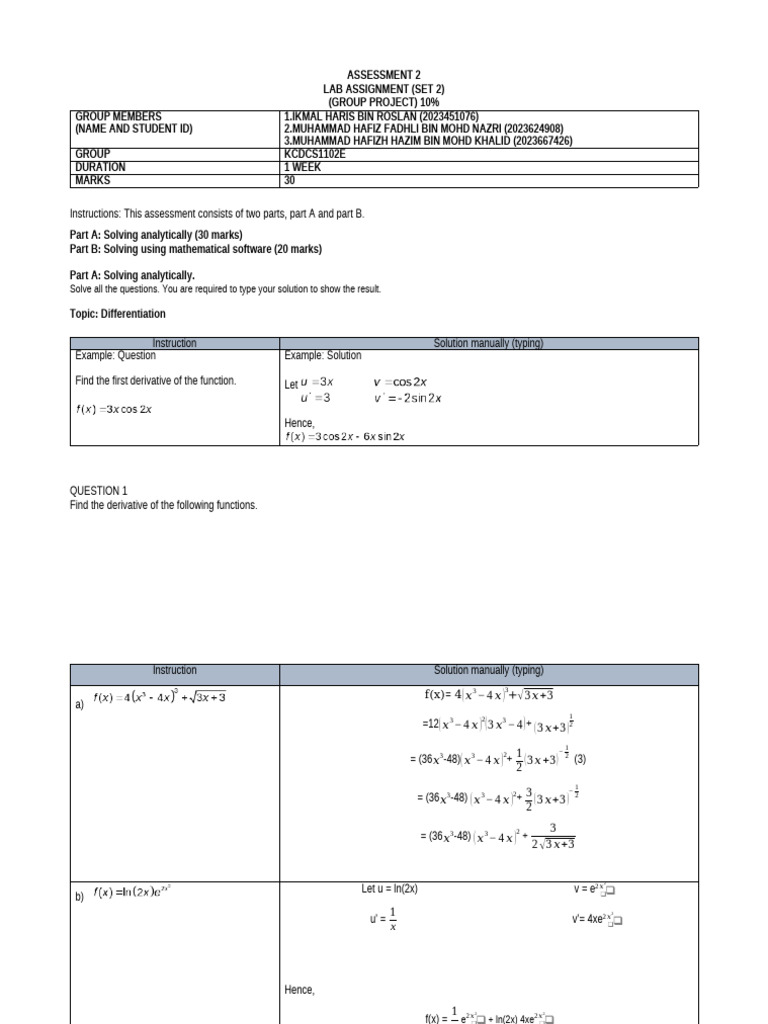 Assessment 2 - Lab Assignment - Set 2 - Question - Jun24 | PDF | Function (Mathematics ...