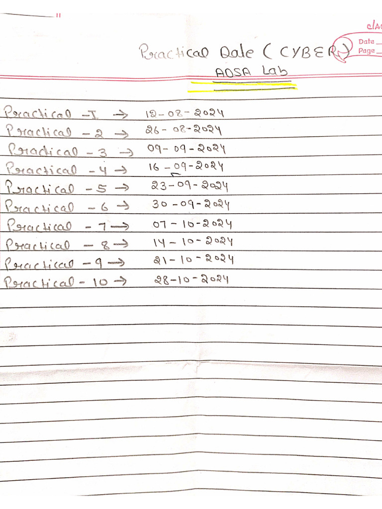 Practical Date Cyber (ADSA) Lab | PDF