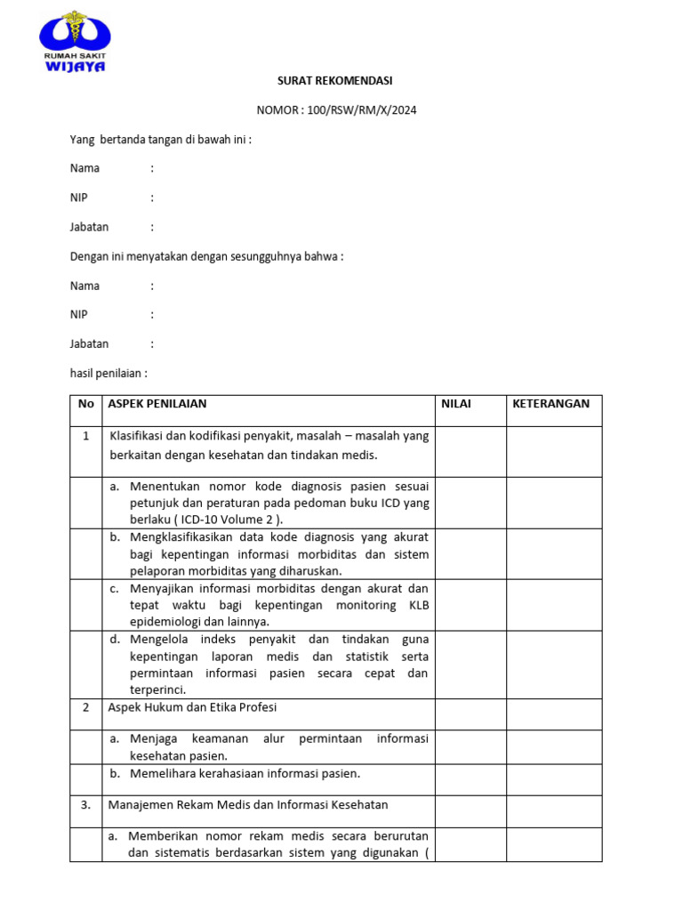 SURAT REKOMENDASI RM Katim | PDF | Bisnis | Pengelolaan Keuangan & Uang