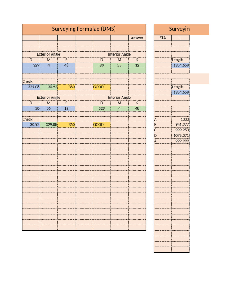 Surveying Calculations | PDF