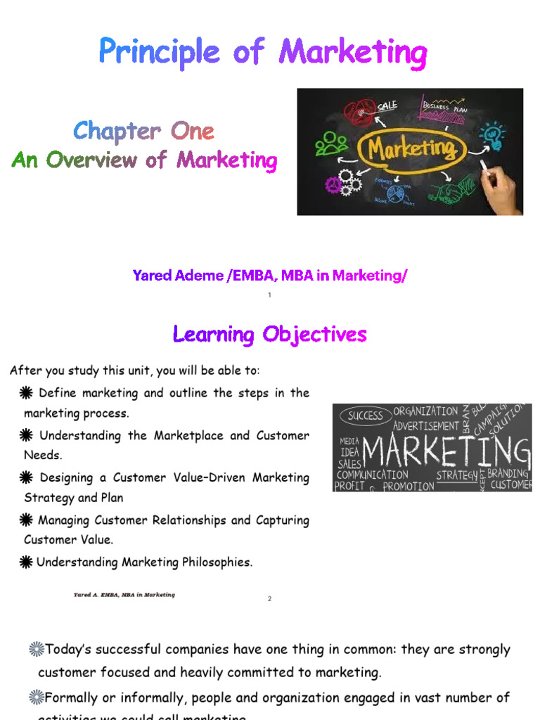 PM Chapter 1 Overview of Principal of Marketing | PDF | Marketing | Customer
