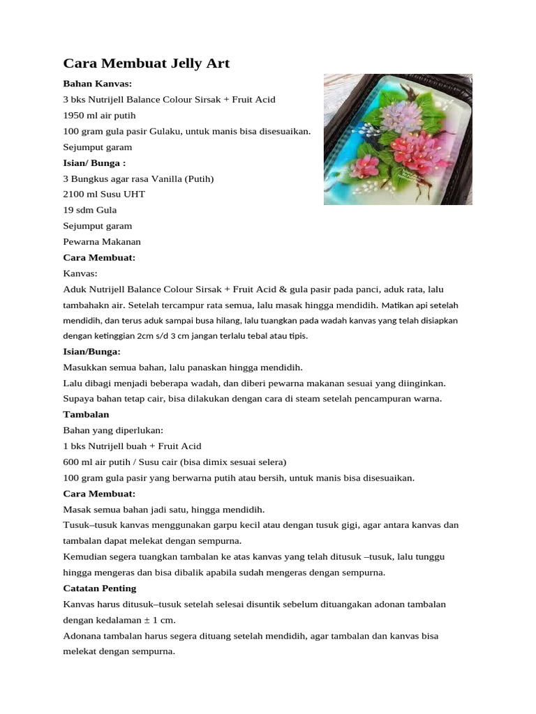 Resep Jelly Art Sejumput Gula Bab 9 | PDF | Memasak, Makanan, & Anggur