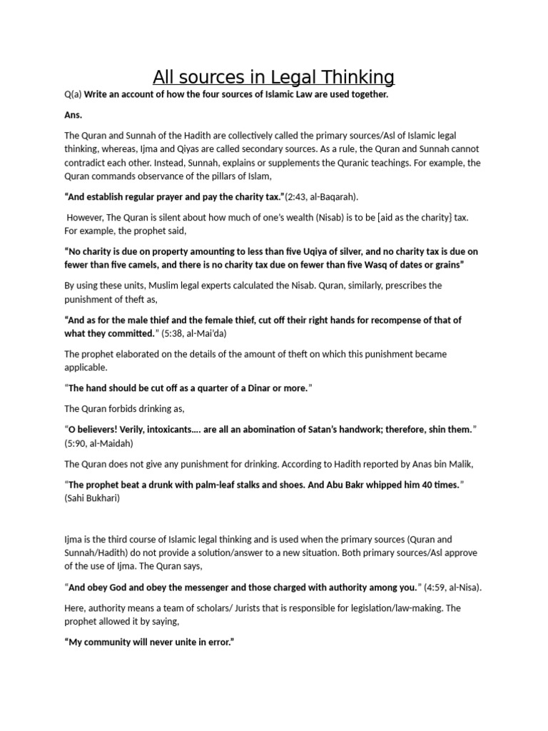 All Sources Under Legal Thinking | PDF | Sharia | Abrahamic Religions