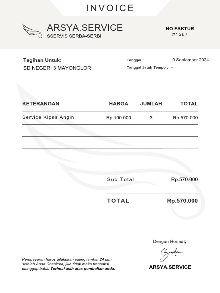 Abu-Abu Dan Putih Minimalis Tagihan Pembayaran Invoice | PDF