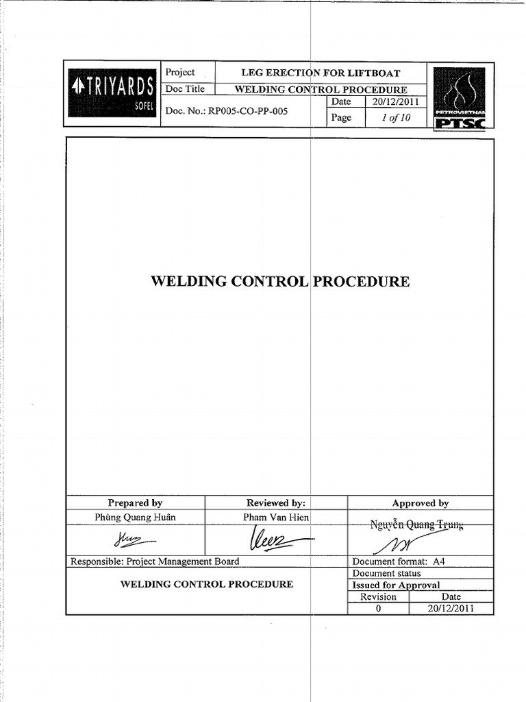 RP005-CO-PP-005 Welding Control Procedure | PDF