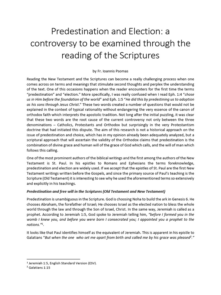 Predestination and Election A Controvers-55364274 | PDF ...