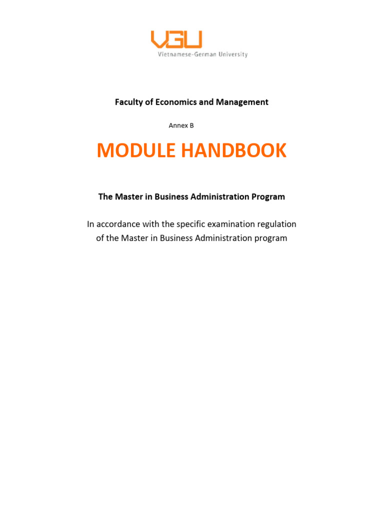 MBA Module Handbook | PDF | Economics | Monopoly
