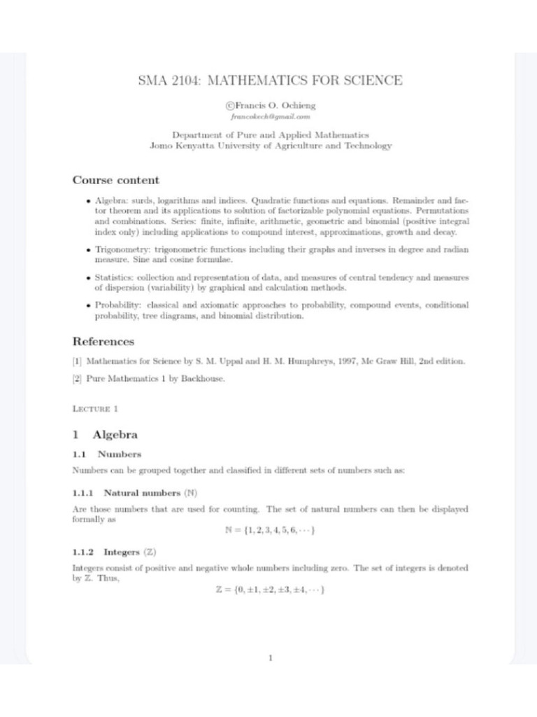 Silas - Mathematics For Science | PDF