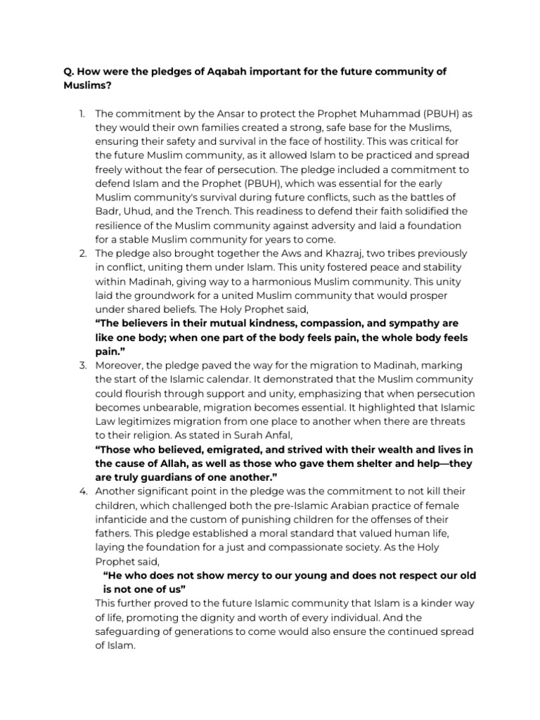 Pledges and Mairaj | PDF | Muhammad | Prophets And Messengers In Islam