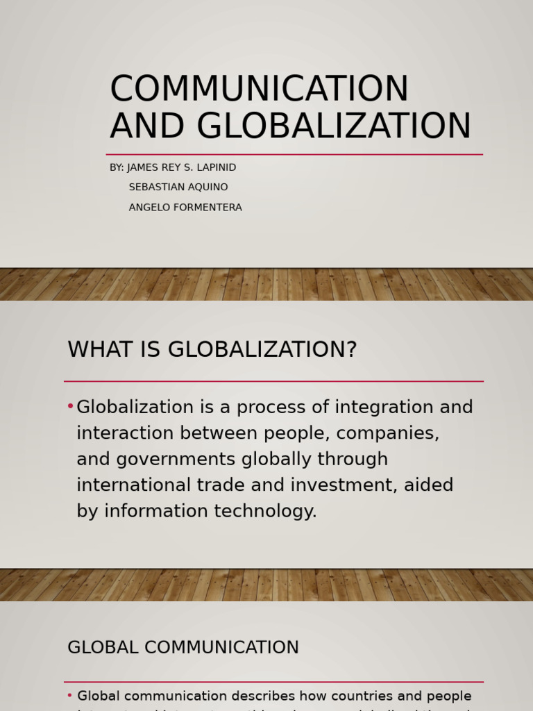 Communication and Globalization | PDF | Communication | Nonverbal ...