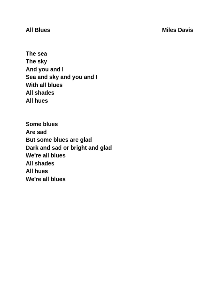 All Blues (Miles Davis) | PDF