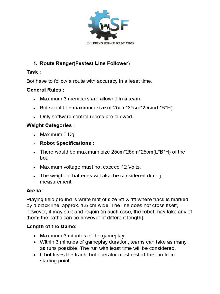 Robotics Competition Guidelines and Rules | PDF | Technology & Engineering