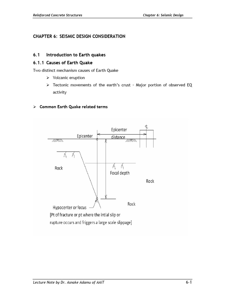Chapter 6 Sesmic Design RC | PDF | Earthquakes | Bending