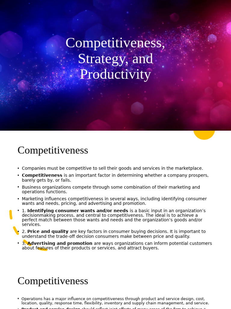 Week 2 Competitiveness, Strategy, and Productivity | PDF | Supply Chain ...