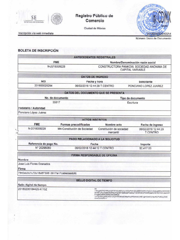 Registro Publico de Comercio | PDF