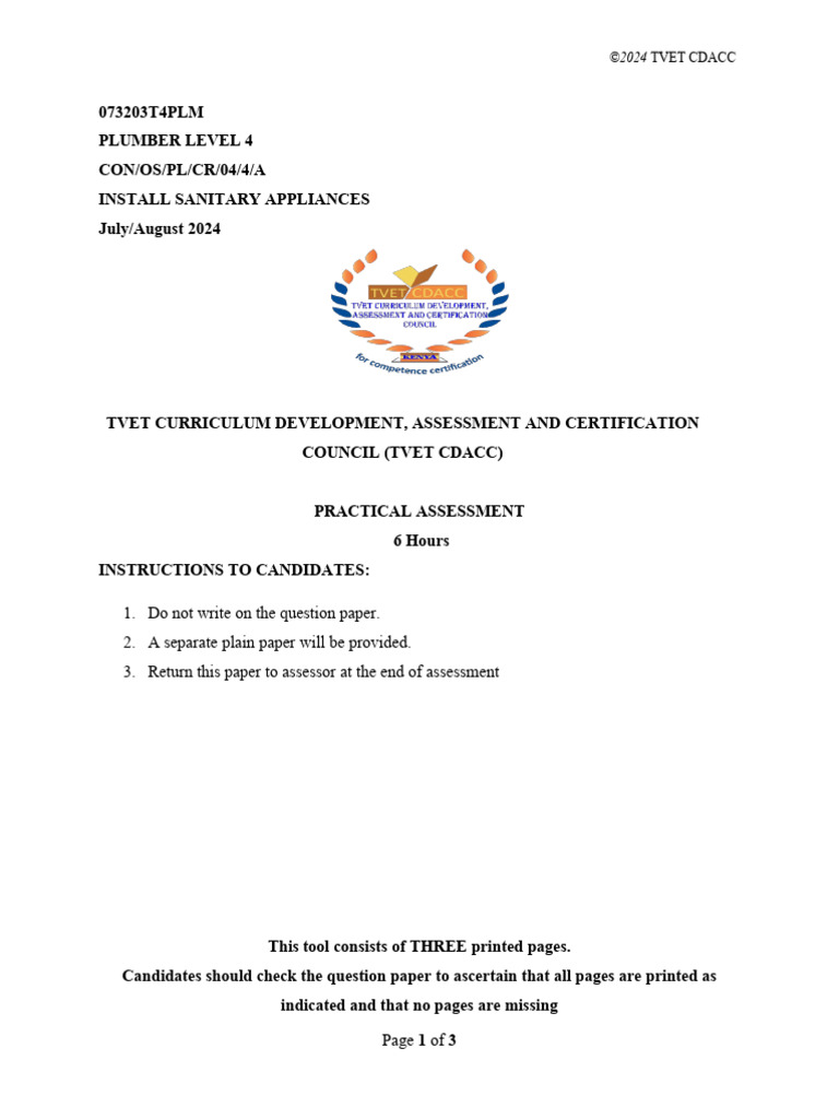 INSTALL SANITARY APPLIANCES Pratical 4 | PDF | Home & Garden