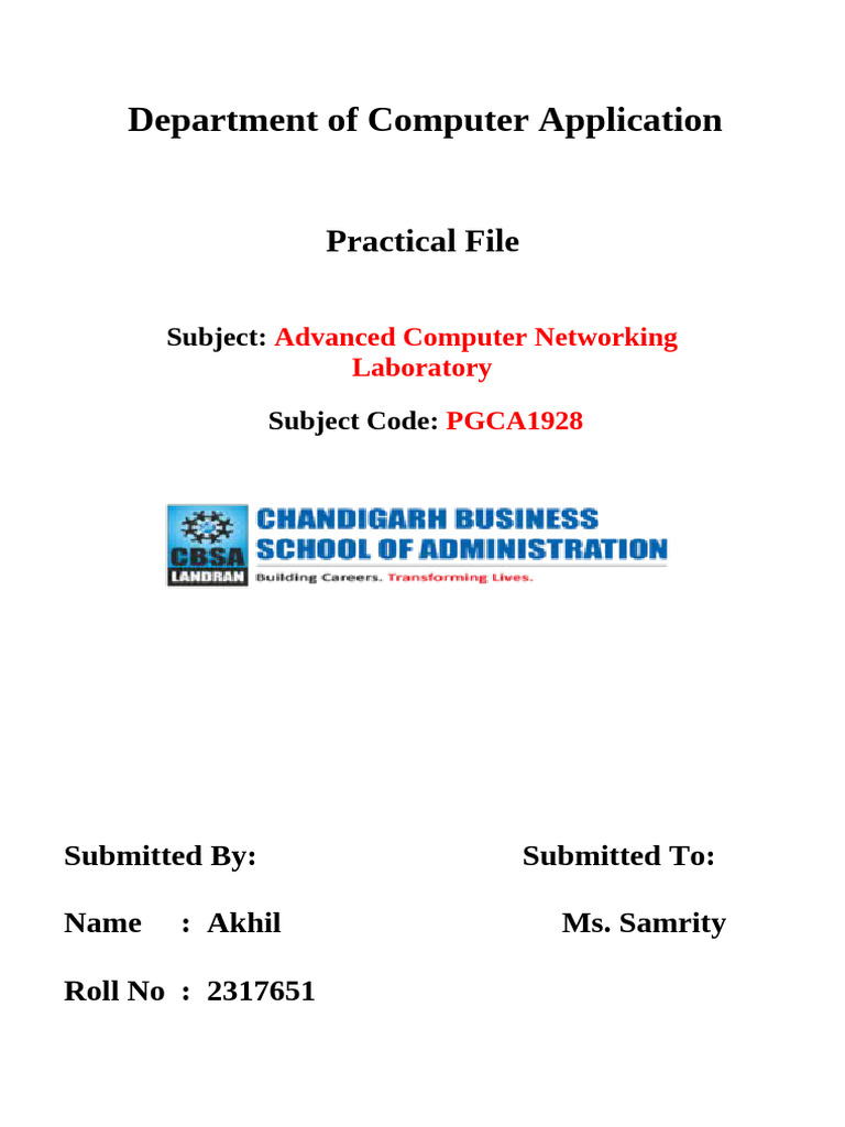 Advanced Networking Practical File | PDF