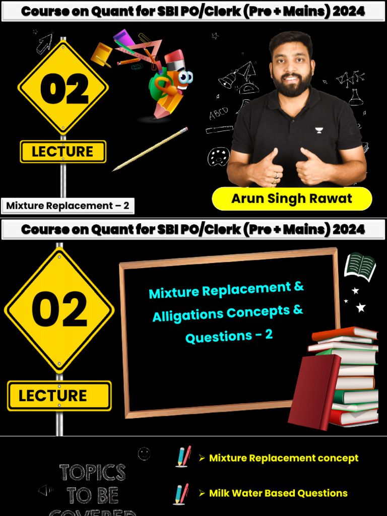 Lecture 2 Mixture Replacement SBI PO Clerk 2024 | PDF | Mathematics