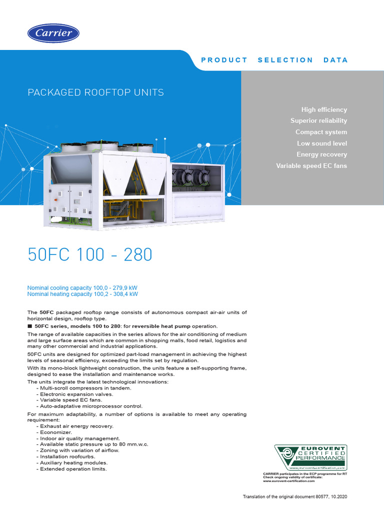 50FC-FF PSD | PDF | Air Conditioning | Duct (Flow)