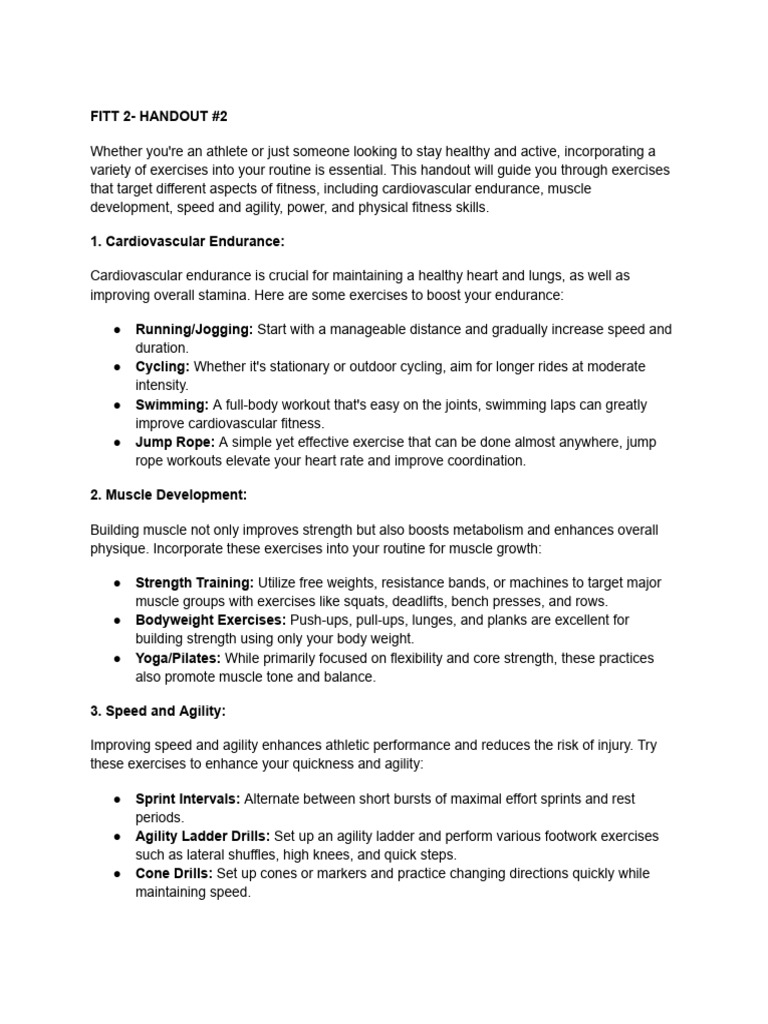 FITT-2-HANDOUT-2 | PDF | Strength Training | Physical Fitness