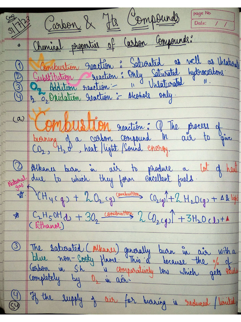 Chemical Properties of Carbon Compounds | PDF