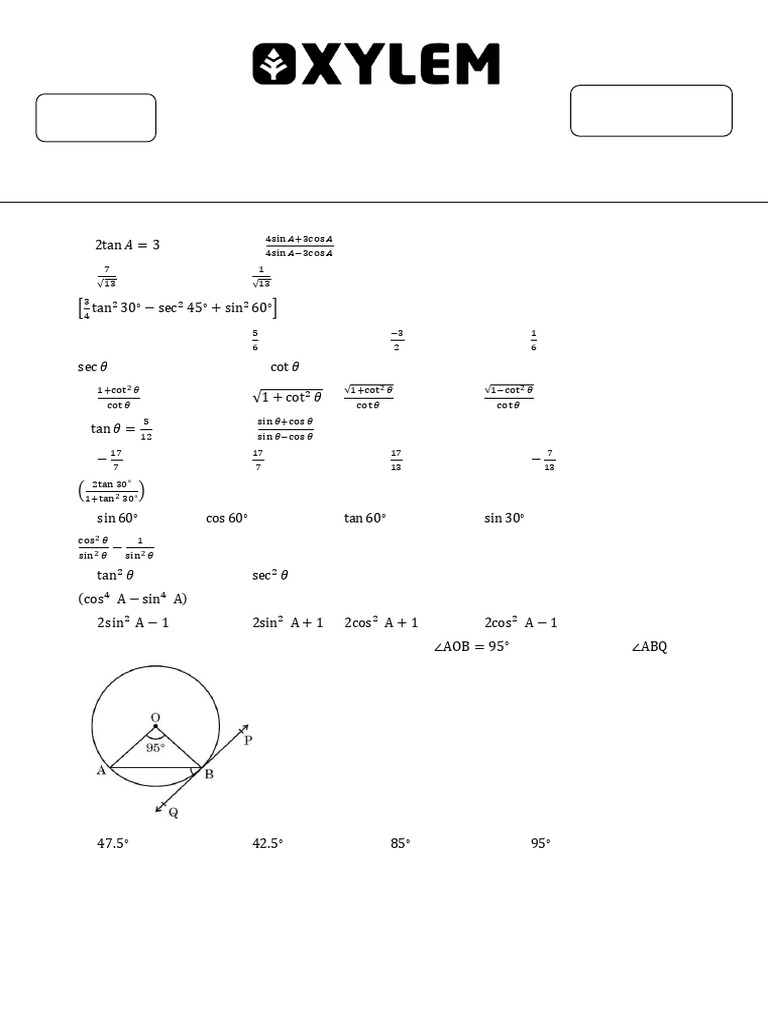 Module Exam 3 - Maths Question Paper - PDF | PDF | Circle | Elementary Geometry