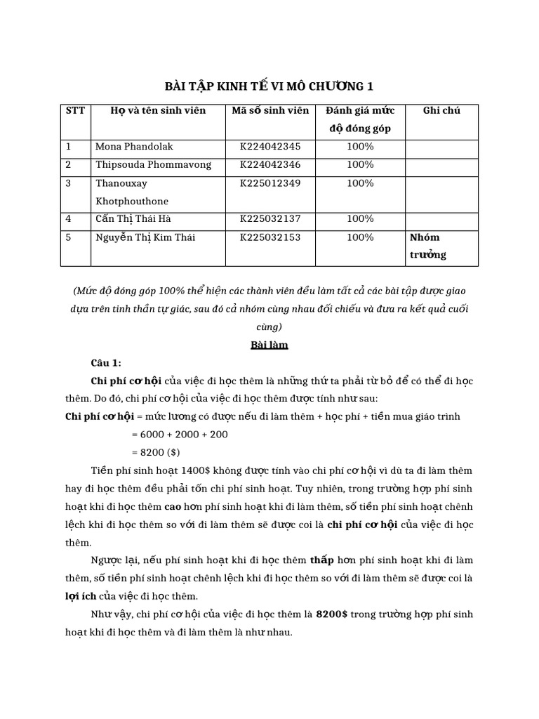 Bài tập KTVM chương 1 | PDF