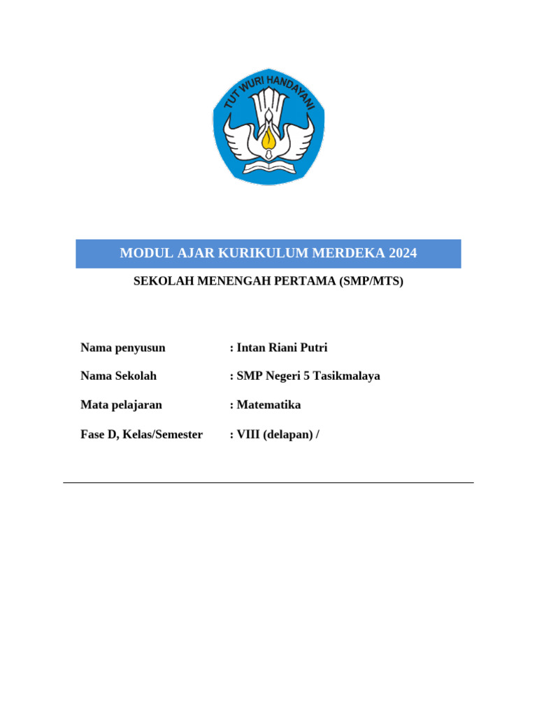 Format Modul Ajar Kurikulum Merdeka 1 | PDF