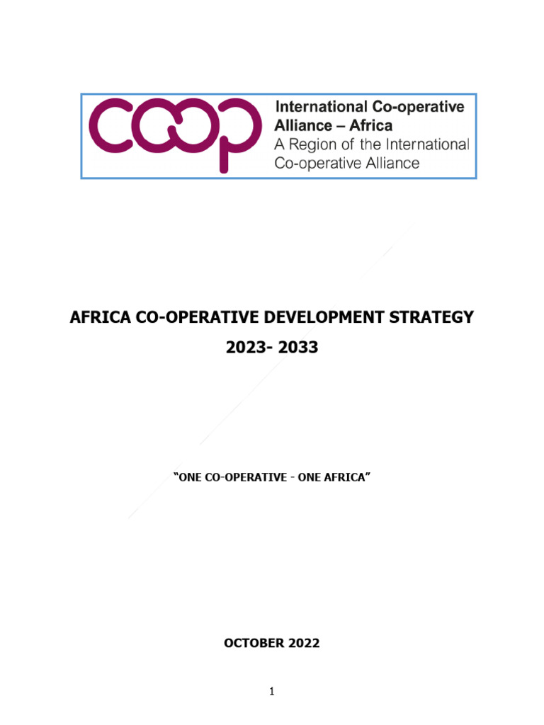 Africa Co-operative Development Strategy 2023-2033 | PDF | Cooperative ...