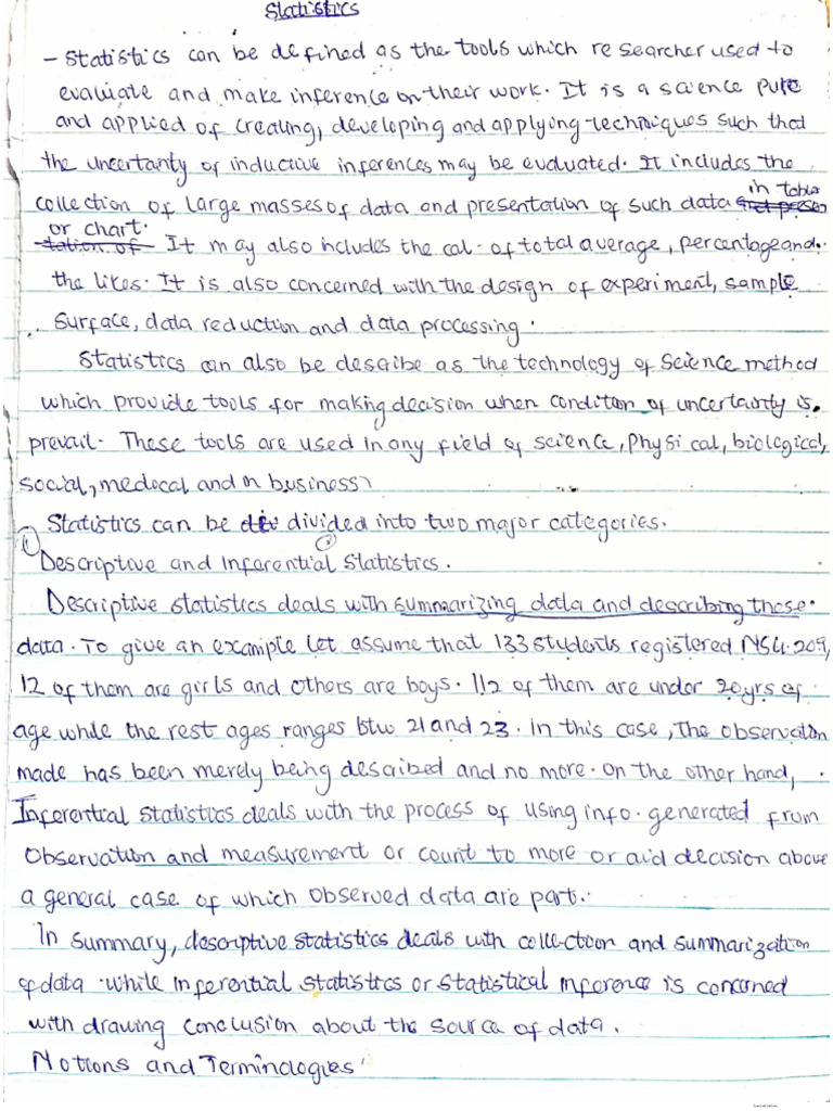 Biostatistics Notes Pdf