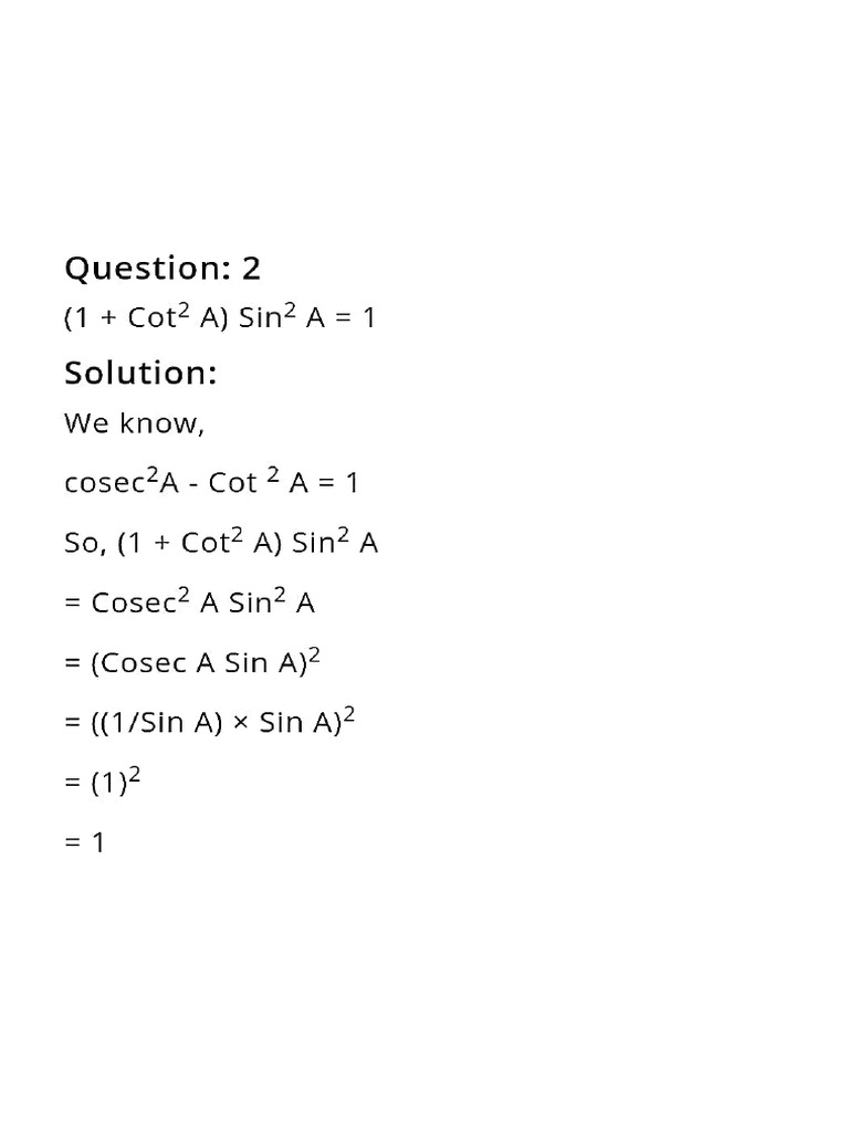 Trigonometry Extra Questions | PDF