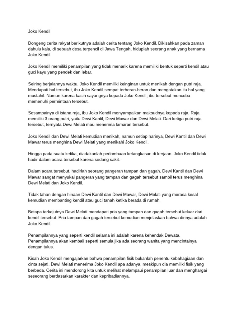 Cinta Sejati dalam Kisah Joko Kendil | PDF