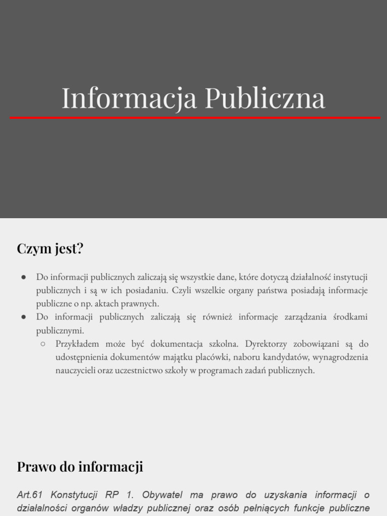 Informacja Publiczna | PDF