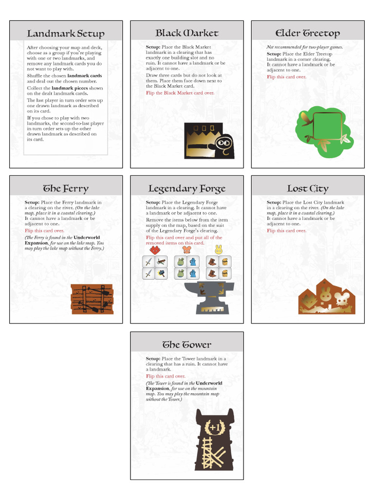 Root - Landmark Cards | PDF