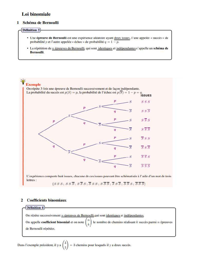Cours La Loi Binomiale 2024 | PDF