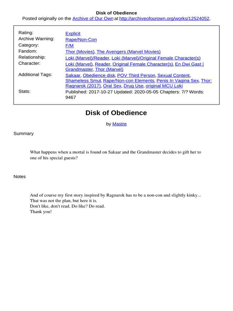 Disk of Obedience | PDF