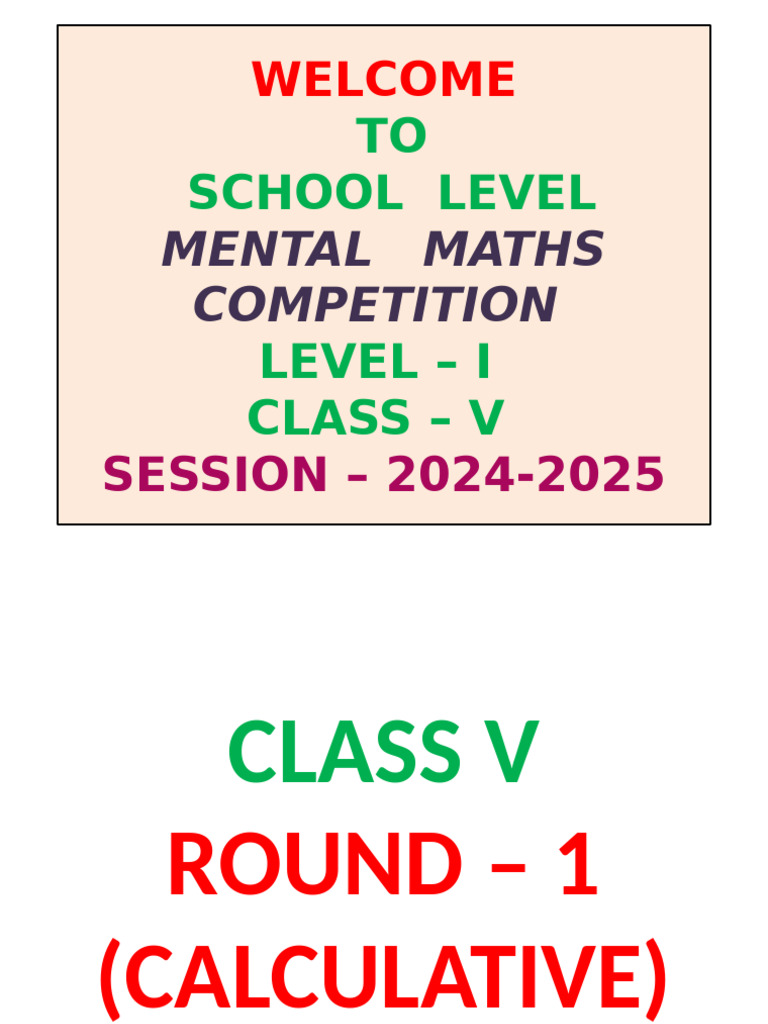 Mental Maths-V | PDF