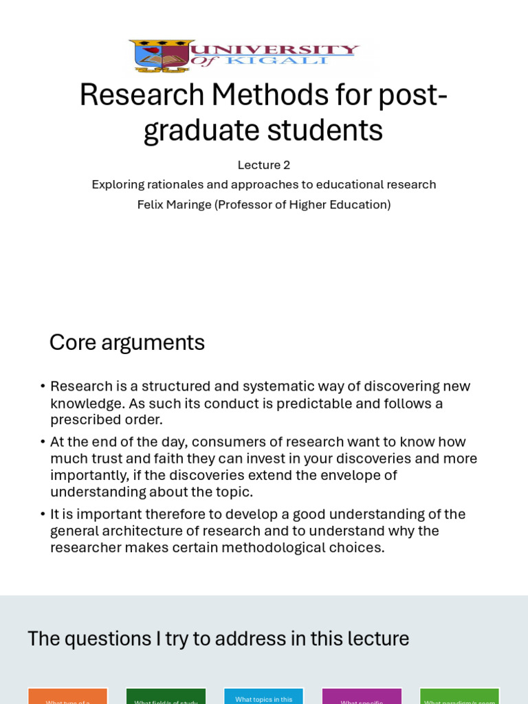 Research Methods For Post-Graduate Students | PDF | Methodology ...